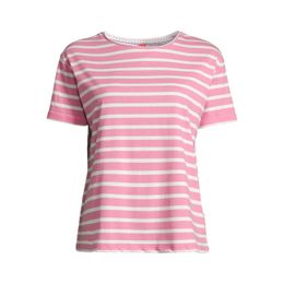 T-Shirt SALZHAUT "Shirt OPDEELEN", Damen, Gr. M, rosa (sanftes wei&szlig;, blossom), Obermaterial: 50% Baumwolle CO. 50% Polyester PES., Shirts T-Shirt