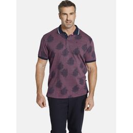 Poloshirt CHARLES COLBY "Poloshirt EARL NEELS", Herren, Gr. XL, pink (rosa gemustert), Obermaterial: 100% Baumwolle CO., comfort fit normal, ohne Ausschnitt, Shirts, Kragen mit sportiven Streifen
