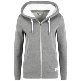 Sweatjacke oxmo "Sweatjacke OXBinji", Damen, Gr. S, grau (gray melange), Obermaterial: 50% Baumwolle CO. 50% Polyester PES., Sweatjacken Sweatjacke