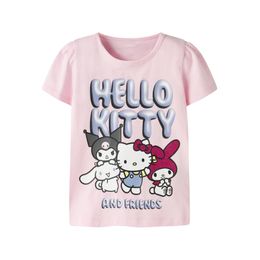 Kurzarmshirt name it "NMFFIRA HELLOK SS TOP NOOS SKY", M&auml;dchen, Gr. 104, pirouette, Jersey, Obermaterial: 95% Baumwolle, 5% Elasthan, bedruckt, normal, Rundhals, Shirts, Baumwollmischung, Hello Kitty Druck