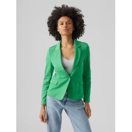 V&eacute;ro Moda Jerseyblazer VERO MODA "VMJULIA LS BLAZER JRS NOOS", Damen, Gr. 38 (M), gr&uuml;n (bright gr&uuml;n), Jersey, Obermaterial: 66% Polyester, 34% Baumwolle, unifarben, regular fit normal, tiefer V-Ausschnitt, Blazer