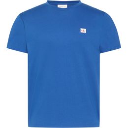 T-Shirt Calvin Klein Jeans "SS BADGE 30S JERSEY CLASSIC TEE", Herren, Gr. XL, classic blau, Single Jersey, Obermaterial: 100% Baumwolle, regular fit normal, Rundhals, eingesetzt abgesteppte Kante, Shirts T-Shirt, Mit Rundhalsausschnitt