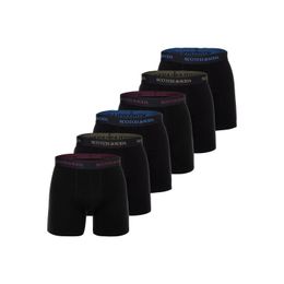 Scotch & Soda Boxershorts SCOTCH & SODA "Boxershort Solid Cotton Stretch 6er Pack", Herren, Gr. M, schwarz, Obermaterial: 95% Baumwolle CO. 5% Elasthan EL., Unterhosen
