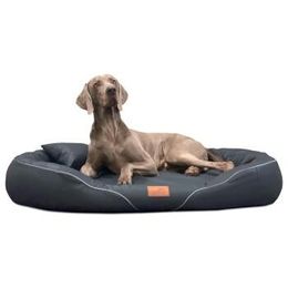 tierlando &reg; Orthop&auml;disches Hundebett TIFFANY Easy-Clean | Gro&szlig;e Hunde XXL schwarz/ graphit 1,45 m, 20 cm, 1,05 m