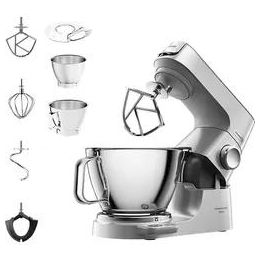 Kenwood Titanium Chef Baker KVC85.004SI mit integrierter Waage, 2 Edelstahl-R&uuml;hrsch&uuml;sseln, viel Zubeh&ouml;r, K&uuml;chenmaschine Silber (R&uuml;hrsch&uuml;sselkapazit&auml;t: 5 l, 1200 Watt)