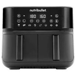 NUTRIBULLET NBA081B Twin Drawer Air Fryer &ndash; Touch-LED Doppelkorb-Fritteuse, 8 Programme, 2850 W & einfache Temperatur-Regelung, Hei&szlig;luftfritteuse