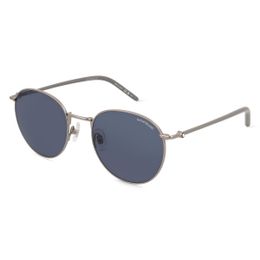 Montblanc MB0343SA | Unisex-Sonnenbrille | Fassung: Vollrand, Rund, Metall, Ruthenium | Glasfarbe: Blau