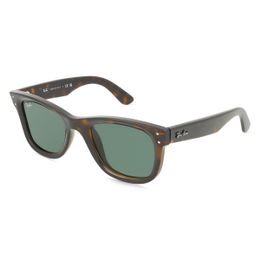 Ray-Ban RBR0502S WAYFARER REVERSE | Unisex-Sonnenbrille | Fassung: Vollrand, Quadratisch, Kunststoff, Havanna Dunkel | Glasfarbe: Gr&uuml;n