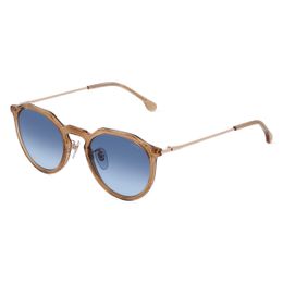 Lozza LOZSL4258N | Unisex-Sonnenbrille | Fassung: Vollrand, Panto, Kunststoff, Braun Transparent | Glasfarbe: Blau