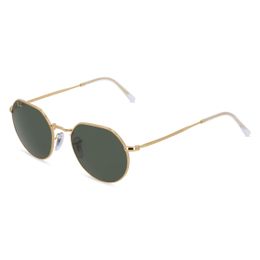Ray-Ban RB 3565 JACK | Unisex-Sonnenbrille | Fassung: Vollrand, Quadratisch, Metall, Gold Gl&auml;nzend | Glasfarbe: G15