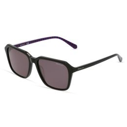 Gant GA7214 | Herren-Sonnenbrille | Fassung: Vollrand, Quadratisch, Kunststoff, Schwarz | Glasfarbe: Grau