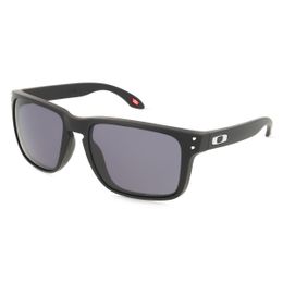 Oakley OO9417 HOLBROOK XL | Herren-Sonnenbrille | Fassung: Vollrand, Quadratisch, Kunststoff, Schwarz Matt | Glasfarbe: Grau Verlaufend