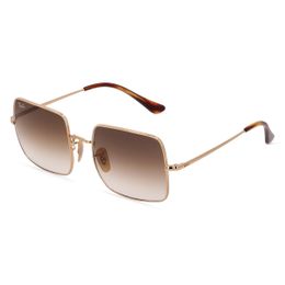 Ray-Ban RB1971 SQUARE 1971 CLASSIC | Damen-Sonnenbrille | Fassung: Vollrand, Quadratisch, Metall, Gold | Glasfarbe: Braun Verlaufend