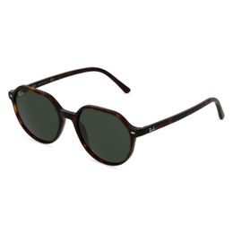Ray-Ban RB 2195 THALIA | Unisex-Sonnenbrille | Fassung: Vollrand, Quadratisch, Acetat, Havanna | Glasfarbe: Gr&uuml;n