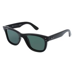 Ray-Ban RBR0502S WAYFARER REVERSE | Unisex-Sonnenbrille | Fassung: Vollrand, Quadratisch, Kunststoff, Schwarz | Glasfarbe: Gr&uuml;n