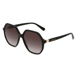 Longchamp LO707S | Unisex-Sonnenbrille | Fassung: Vollrand, Quadratisch, Kunststoff, Schwarz Gl&auml;nzend | Glasfarbe: Grau Verlaufend
