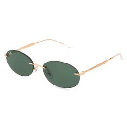 Ray-Ban RB3767 | Unisex-Sonnenbrille | Fassung: Randlos, Oval, Metall, Gold | Glasfarbe: Gr&uuml;n