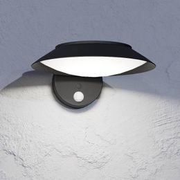 Eglo Solar-LED-Wandlampe Cerrisi, Breite 10,5 cm, schwarz, Sensor