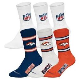 Kurzsocken NFL "Socken NFL 6Pack Crew Socks 6er Pack", Herren, Gr. 39-42, bunt (denver broncos, wei&szlig;), Obermaterial: 58% Baumwolle CO. 39% Polyester PES. 3% Elasthan EL., Socken