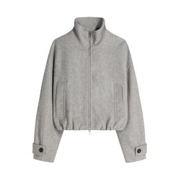 Bershka Between-Season Jacket 'CAZADORA' female Grey size L