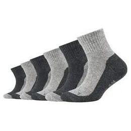6er Pack Camano Pro Tex Function Quarter Sportsocken Kinder 9700 - dark grey melange 31-34