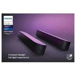 Philips Hue White and Color Ambiance Play Lightbar Doppelpack, dimmbar, bis zu 16 Millionen Farben, schwarze LED Tischleuchte mehrfarbig, warmwei&szlig;, kaltwei&szlig;