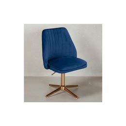 KADIMA DESIGN Samt Drehstuhl TANARO: H&ouml;henverstellbar, 360&deg; drehbar, Samtbezug, Eisenuntergestell, 120 kg Belastung.