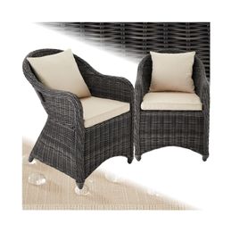 TecTake&reg; 2er Set Aluminium Rattansessel, wetterfest und UV-best&auml;ndig, pflegeleicht, kein Aufbau
