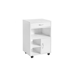 sobuy B&uuml;roschiebeschrank mit 1 Schublade Wei&szlig; 50x40x75,5cm Modern