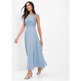 bonprix Maxikleid mit Spitze, blau