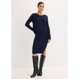 bonprix Strickkleid und Pullunder (2-tlg.Set), blau, Gr.48/50 (XL), elegantes Strickkleid mit Pullunder