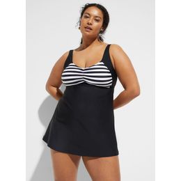 bonprix Long-Tankini (2-tlg. Set) mit Highwaist-Bikinihose, schwarz
