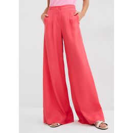 bonprix Bundfaltenhose aus flie&szlig;endem Lyocell, pink, Gr.38, Weite Hose mit Seitentaschen und Bundfalten auf der Vorderseite