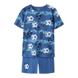 name it Schlafanzug Jungen Gr&ouml;&szlig;e 98/104 blau / azur / schwarz / wei&szlig;