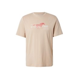 Mustang T-Shirt 'Austin' Herren Gr&ouml;&szlig;e 5XL sand / hellrot / wei&szlig;