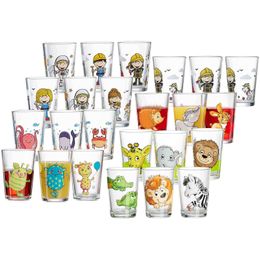 Ritzenhoff & Breker Kinderbecher RITZENHOFF & BREKER "Kindergl&auml;ser Tiere & Berufe 205 ml 24er Set bunt", bunt, Glas, Trinkgef&auml;&szlig;e, Kinderbecher