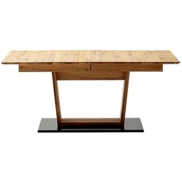 Esstisch MCA furniture "Morena S&auml;ulentisch Komfort Tisch", ast,, balkeneiche in wildeiche ge&ouml;lt, ast,, balkeneiche in wildeiche ge&ouml;lt, wildeiche ge&ouml;lt, B:140cm H:77cm T:90cm, Ast-/Balkeneiche in Wildeiche ge&ouml;lt, Holz, Massivholz, Tische, Esstisch, Synchronauszug,ausziehbar,Wildeiche,massiv,ge&ouml;lt,XXL
