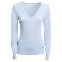 Influencer Pullover Damen Gr&ouml;&szlig;e M pastellblau