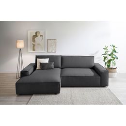 Home Affaire "NEU: SHERWOOD XXL 284, Big-Sofa L-Form, tiefe Sitzfl&auml;che 95 cm, Cord" Recamiere rechts/links, als Schlafsofa stellbar, Cord u. Leinenoptik