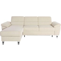 Sit & More Ecksofa SIT & MORE "Sorano L-Form", beige (linen), B:250cm H:88cm T:161cm, Sofas, Ecksofa, wahlweise mit Bettfunktion und Bettkasten