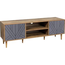 Lowboard Inosign "Adeen", grau (natur, grau), B:160cm H:55cm T:40cm, MDF, Massivholz, Sideboards, Lowboard, Kommode im zeitlosen Design
