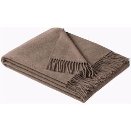 Wohndecke Estella "Monte Vigino", braun, B:130cm L:180cm, Obermaterial: 100% Baumwolle, Wohndecken, Wohndecke, 100% Cashmere: Luxus pur, weich und langlebig