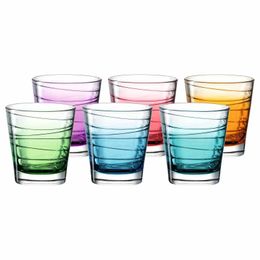 Glas Leonardo "Trinkgl&auml;ser Vario Struttura 250 ml 6er Set", bunt, Glas, Trinkgef&auml;&szlig;e, Kaffeetasse