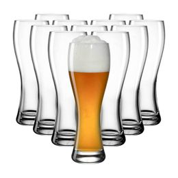 Bierglas Leonardo "Weizenbiergl&auml;ser Maxima 500 ml 12er Set transparent", bunt (transparent), B:8cm H:25,8cm &Oslash;:8cm, Glas, Trinkgef&auml;&szlig;e, Sp&uuml;lmaschinenfest