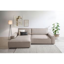Home Affaire "NEU: SHERWOOD XXL 284, Big-Sofa L-Form, tiefe Sitzfl&auml;che 95 cm, Cord" Recamiere rechts/links, als Schlafsofa stellbar, Cord u. Leinenoptik