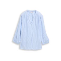Tom Tailor Bluse Damen Gr&ouml;&szlig;e XL hellblau / wei&szlig;