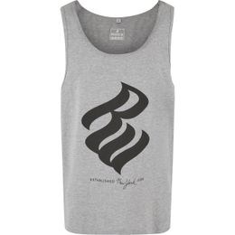Muskelshirt Rocawear "Rocawear Herren Rocawear Basic Tanktop", Herren, Gr. M, erdgrau, 100% Baumwolle, bedruckt, normal, Rundhals, Shirts