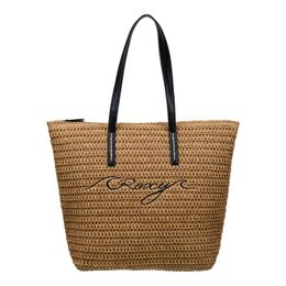 Strandtasche Roxy "In The Tropics", Damen, parchment, Obermaterial: 100% Papier;, Taschen Strandtasche