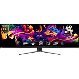 MSI Curved-Gaming-OLED-Monitor "MPG 491CQP QD-OLED", Energieeffizienz: F (A-G), schwarz, B:119,5cm H:37,2cm T:19cm, Monitore