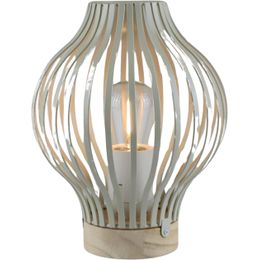 LED Dekolicht AM Design "LED Laterne natur, bauchig, mit Timer", beige (natur), H:20,3cm &Oslash;:15,4cm, Leuchten, Batteriebetrieb